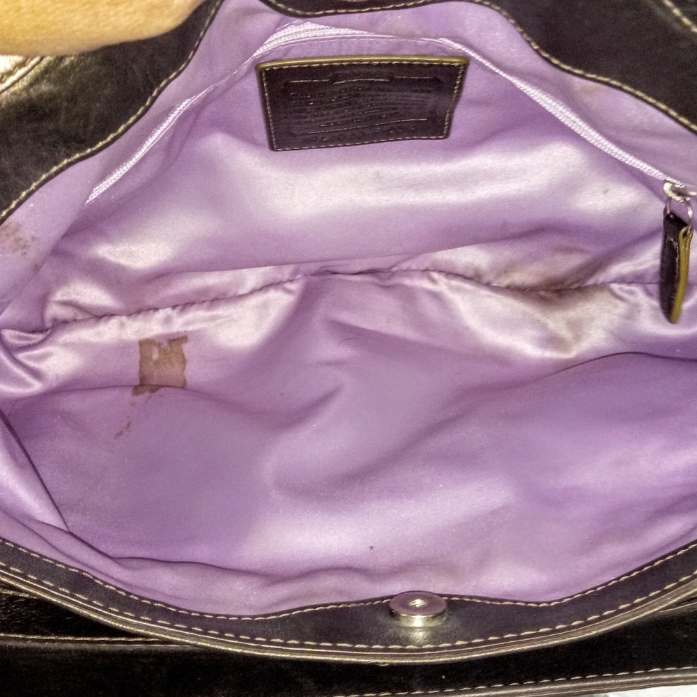 Coach Lexi Metallic Copper Sateen Signature Carryall … - Gem